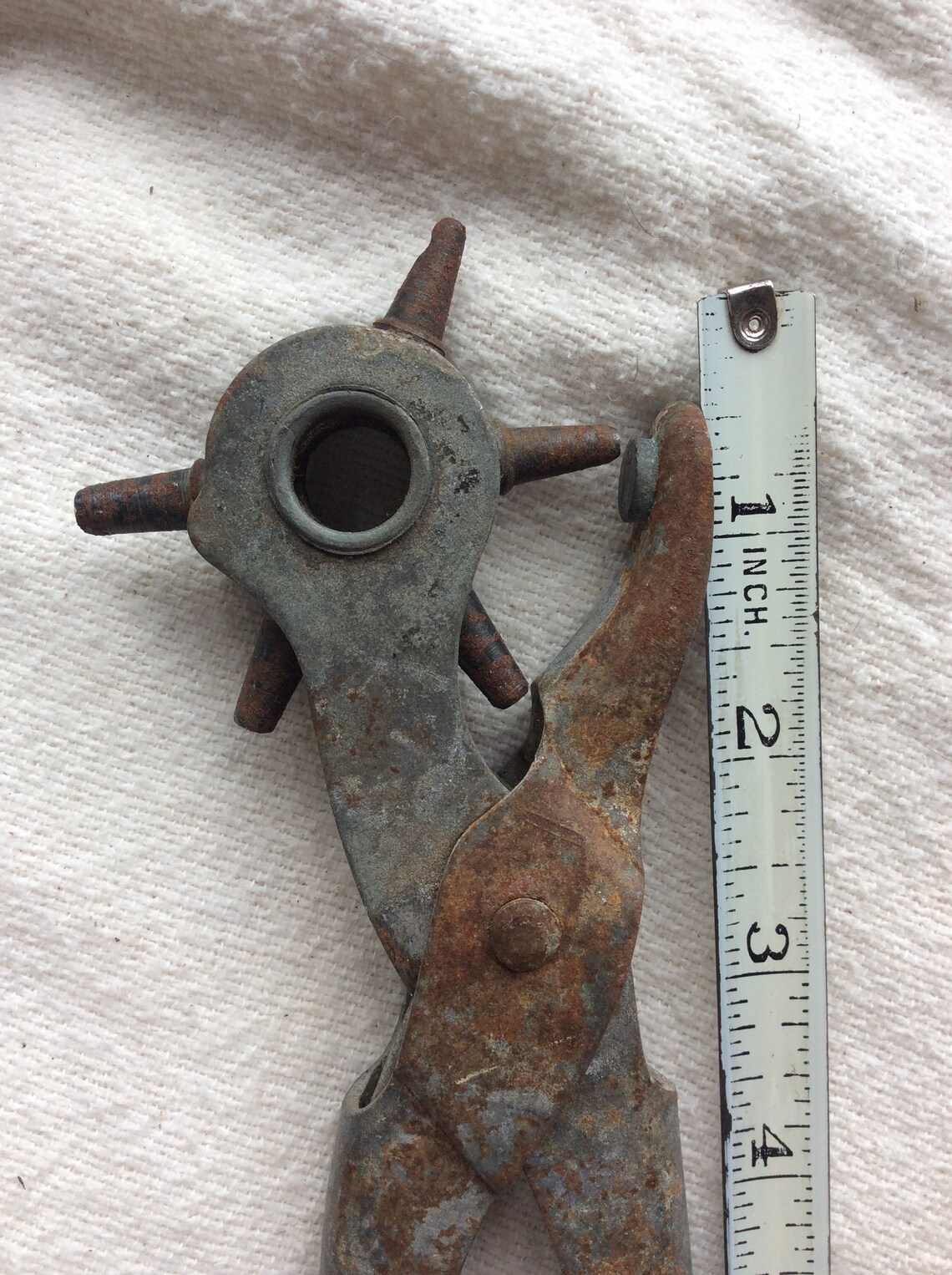 LEATHER PUNCH TOOL vintage rusty hand tool industrial metal | Etsy