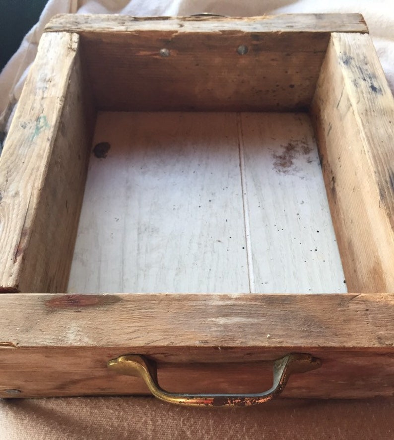 RUSTIC PRIMITIVE BOX Vintage Wood Handles Caddy Planter Ooak - Etsy