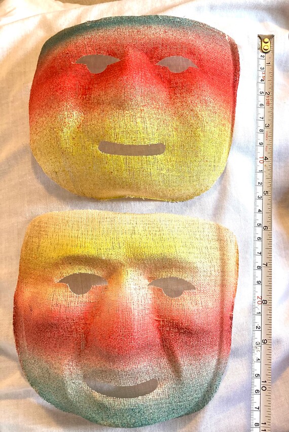 vintage fabric mask rainbow - Gem