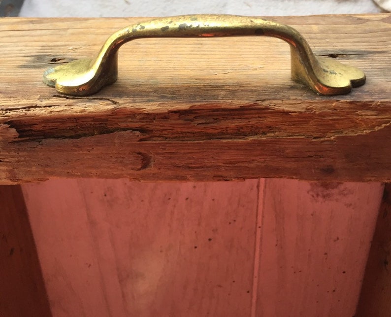 RUSTIC PRIMITIVE BOX Vintage Wood Handles Caddy Planter Ooak - Etsy