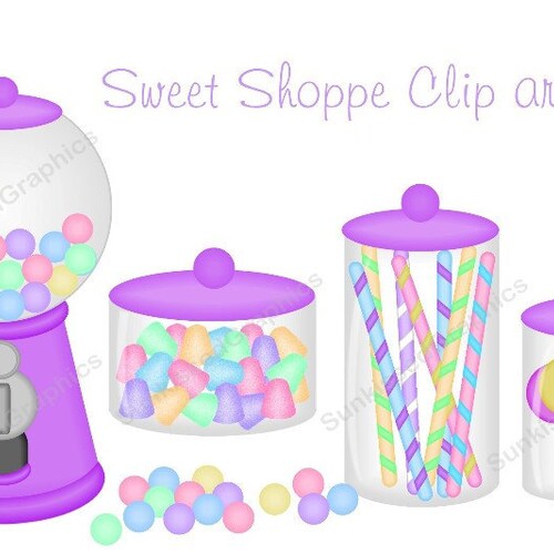Gumball Machine Clipart Candy Clip Art Gum Ball Dessert Sweet - Etsy