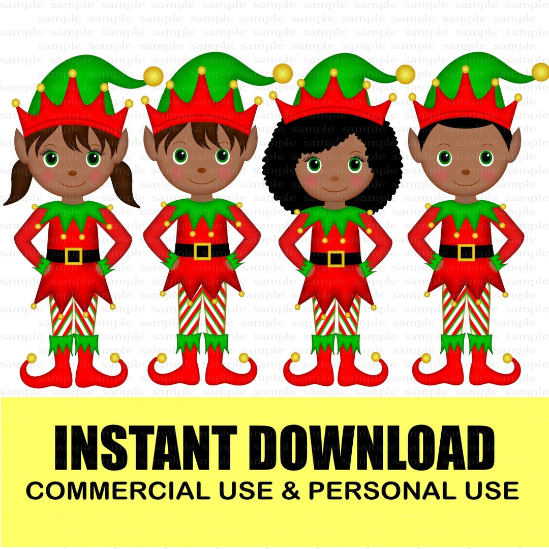 Elf Clipart, Christmas Clipart, Elves, Cute Elf Sublimation Designs ...