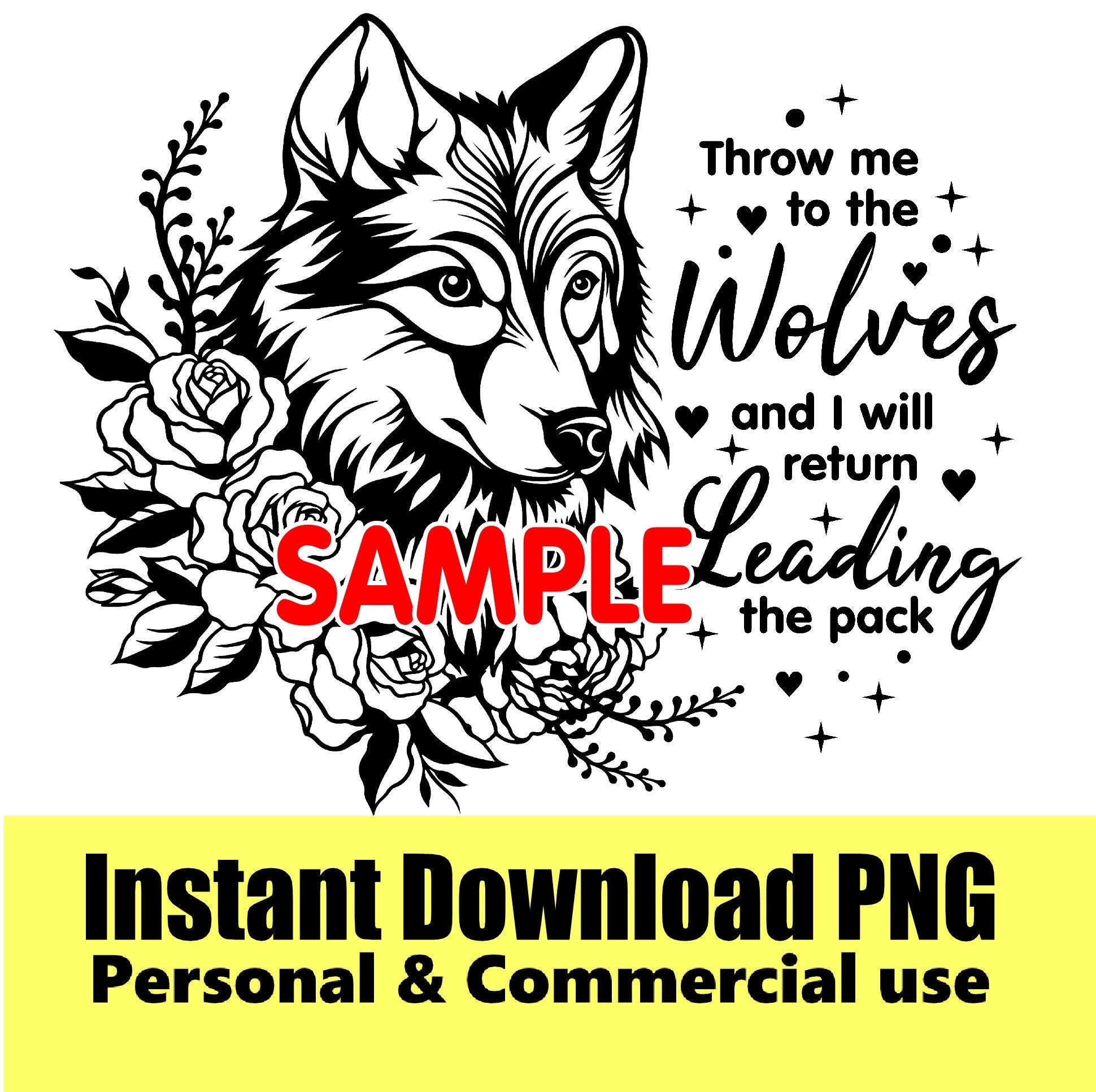 Throw Me to the Wolves Clipart DTF Sublimation Design, PNG, Clip Art ...