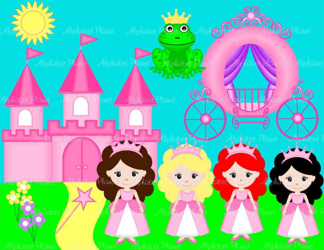 Pink Princess Element Digital Clip Art , Clipart Personal and ...