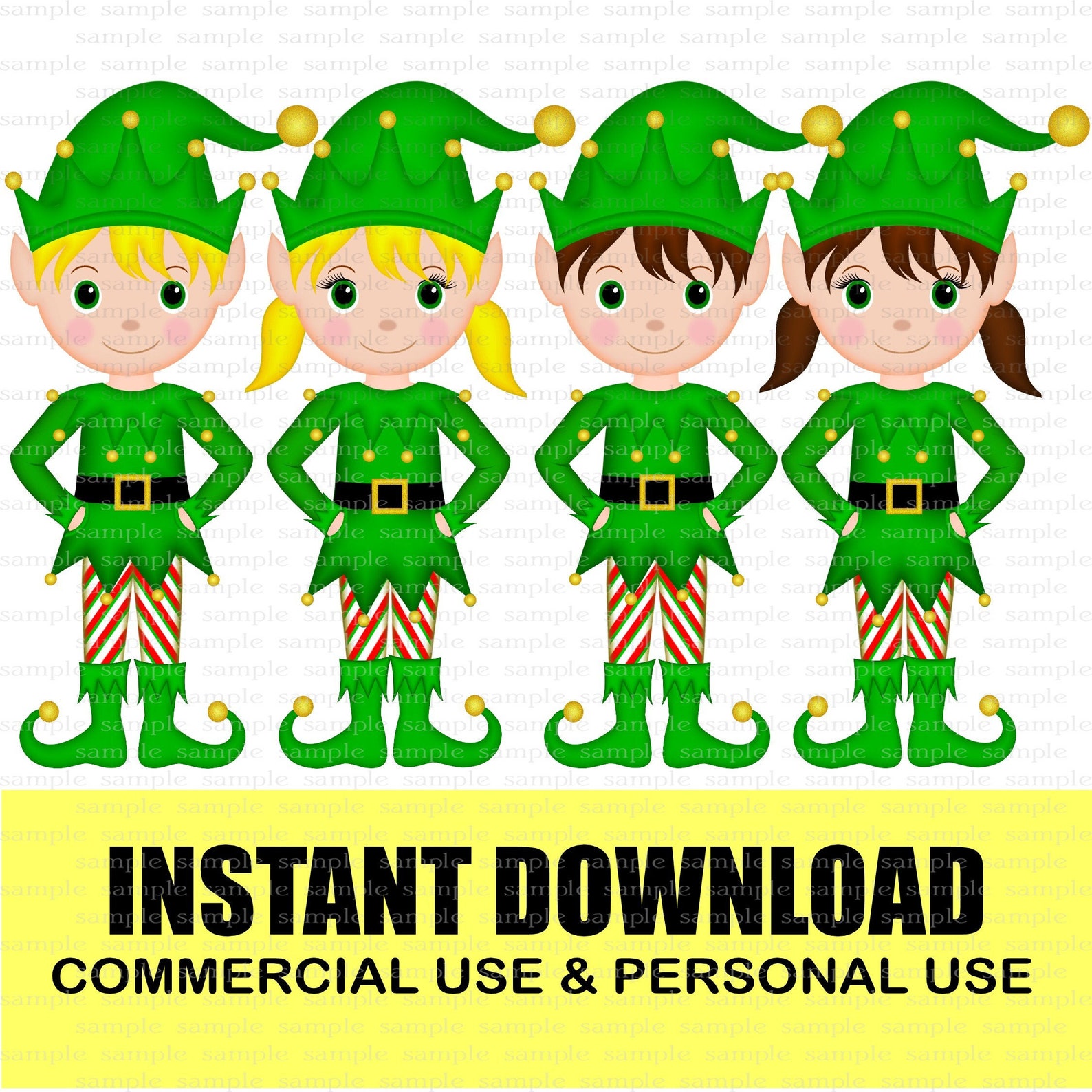 Elf Clipart, Christmas Clipart, Elves, Cute Elf Sublimation Designs ...