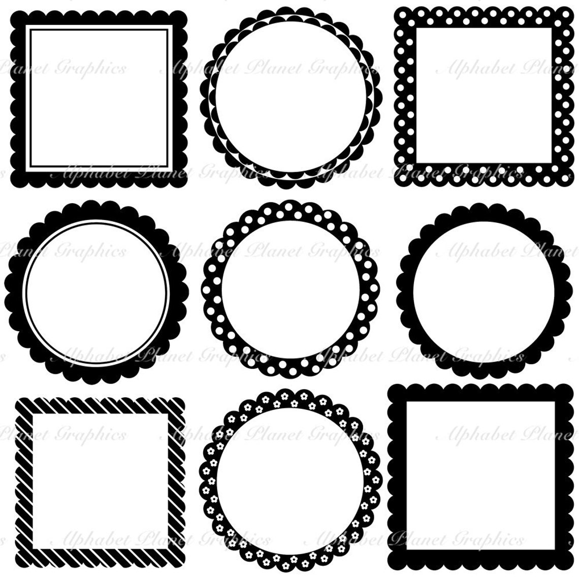 Frame Tag Embellishment Elements Digital Clip Art , Personal and ...