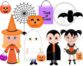 Halloween Jack O Lanterns Digital Art Set Clipart Commercial - Etsy