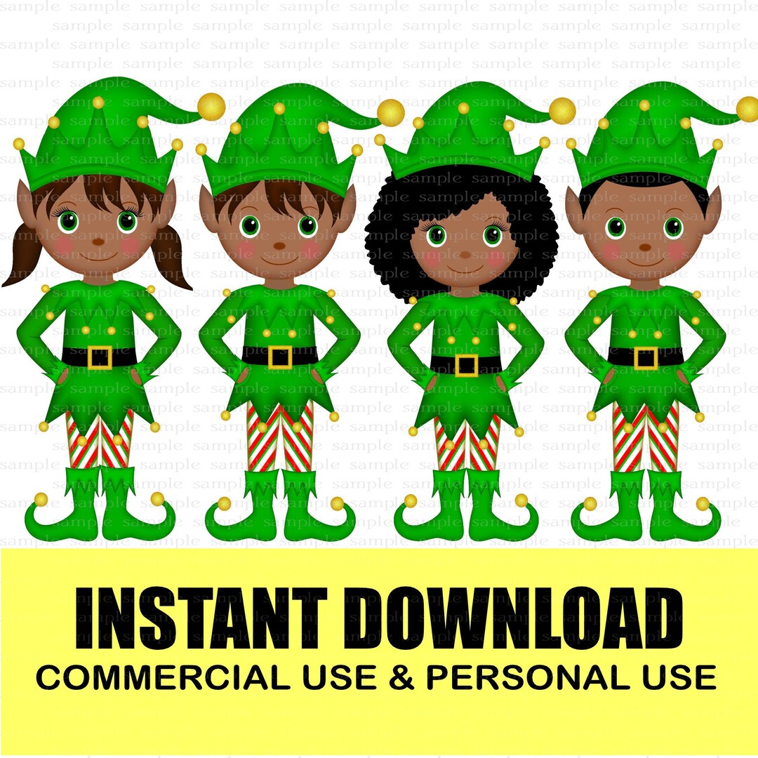 Elf Clipart, Christmas Clipart, Elves, Cute Elf Sublimation Designs ...