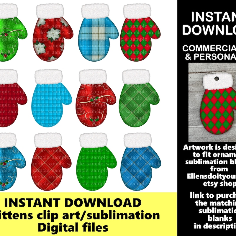 Christmas Mittens - Etsy