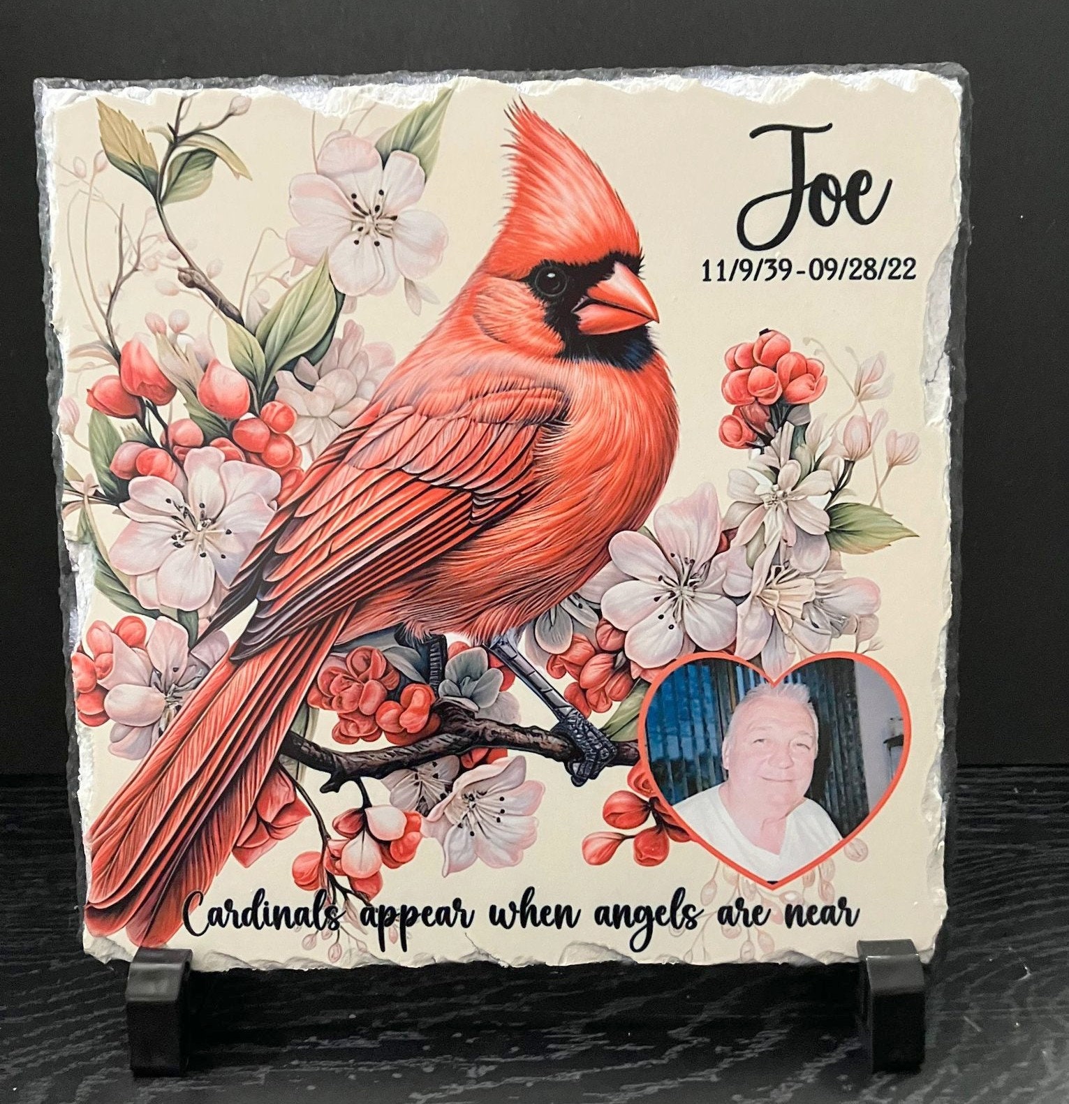Memorial Sublimation Slate Design Glass Frame Png Cardinals Appear ...