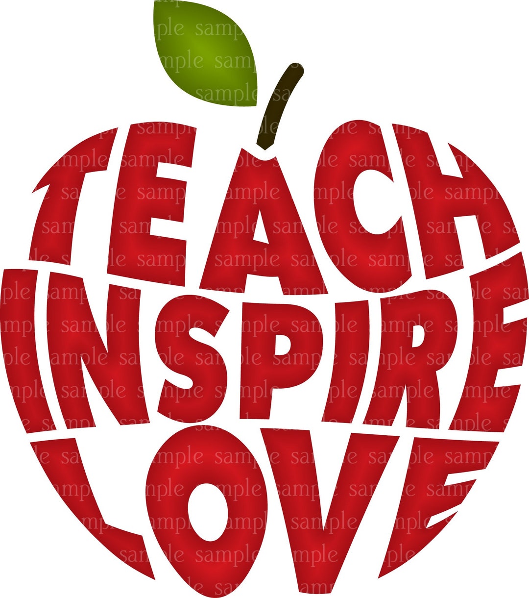 Teach Love Inspire Teacher Design Sublimation Graphic Clip Art ...