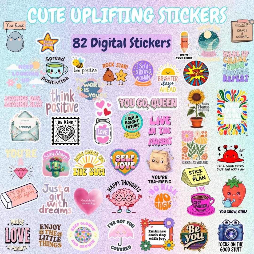 Cute Digital Stickers | Goodnotes Stickers | Positive Affirmation ...