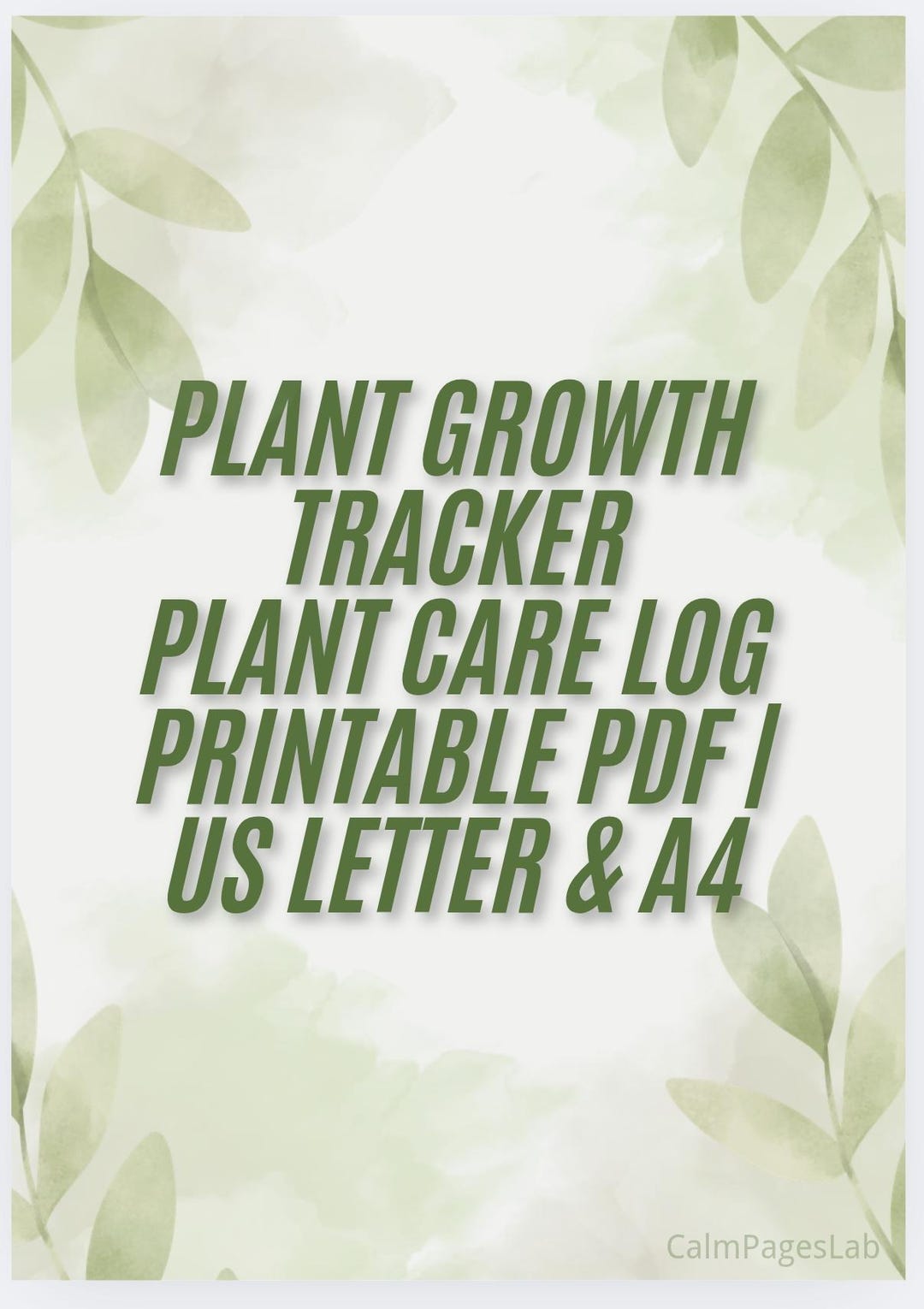 Plant Growth Tracker Printable | Houseplant Progress Log | Botanical ...