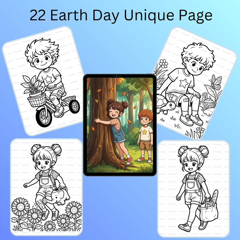 Earth Day Coloring Book for Kids | Leo&mia Nature Activity Pages ...