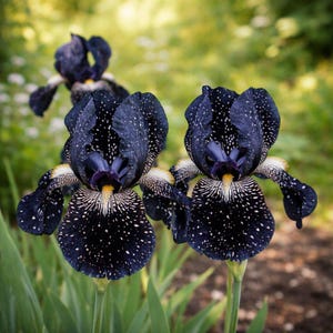 50 Black Iris Flower Seeds: Rare Speckled Night Blooms, Perennial ...