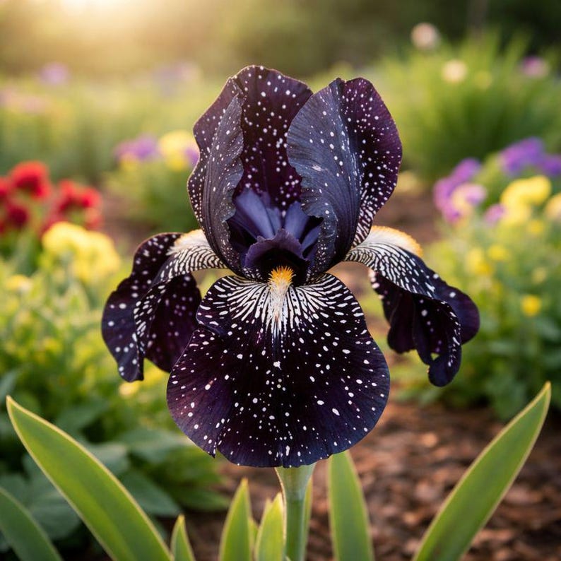 50 Black Iris Flower Seeds: Rare Speckled Night Blooms, Perennial ...