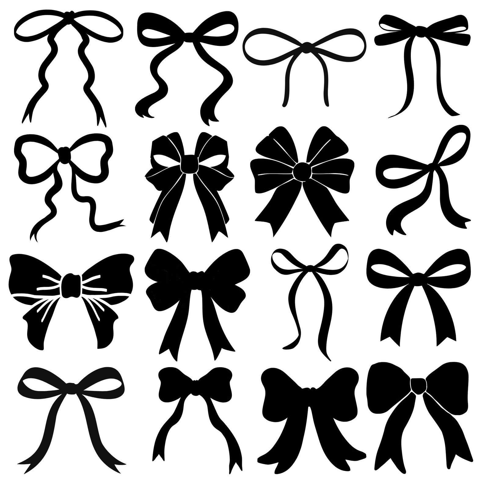 Black Bow Svg Bundle, Ribbon Bow Svg, Coquette Bow Svg, Bow Tie Svg ...