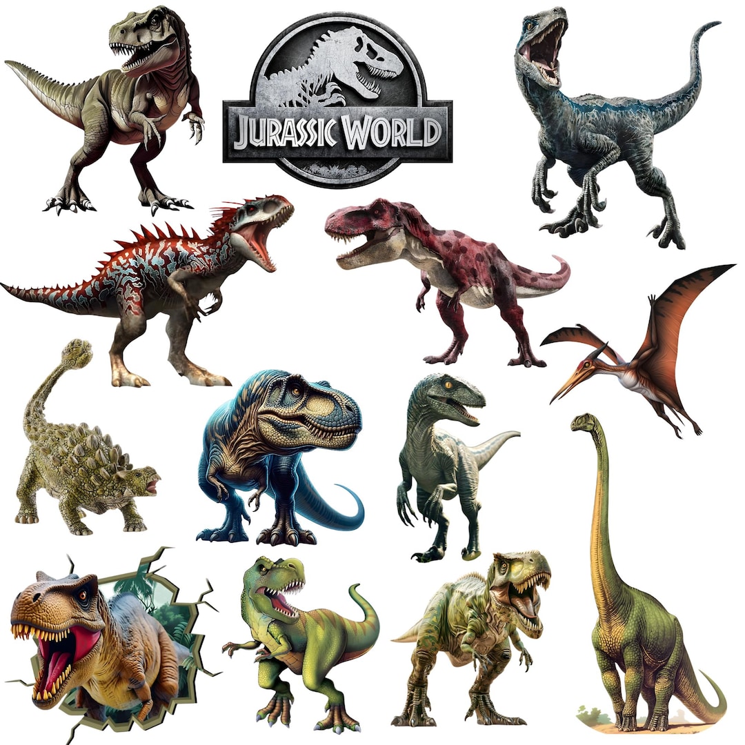 Jurassic Dinosaur Clipart Bundle: Jurassic SVG, PNG, & Digital Paper ...