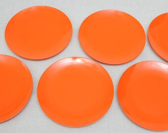 Orange plates | Etsy