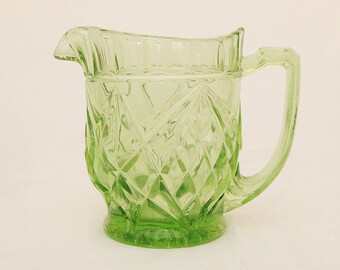 Green glass jug | Etsy