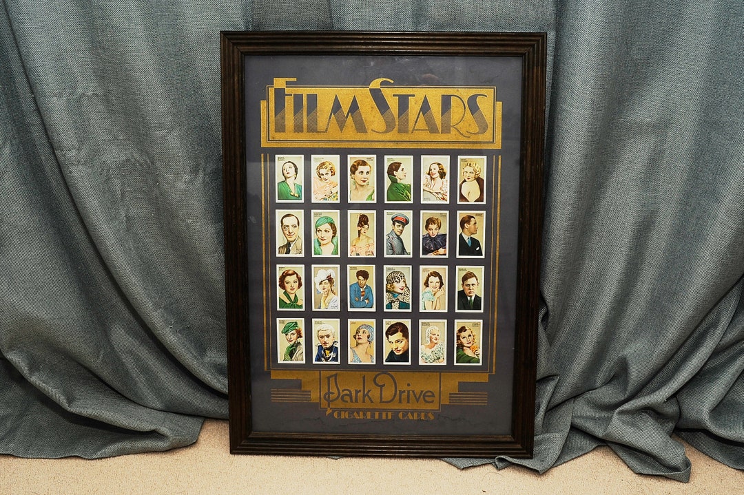 Framed Film Stars Cigarette Card Collection From Park Drive Cigarette ...