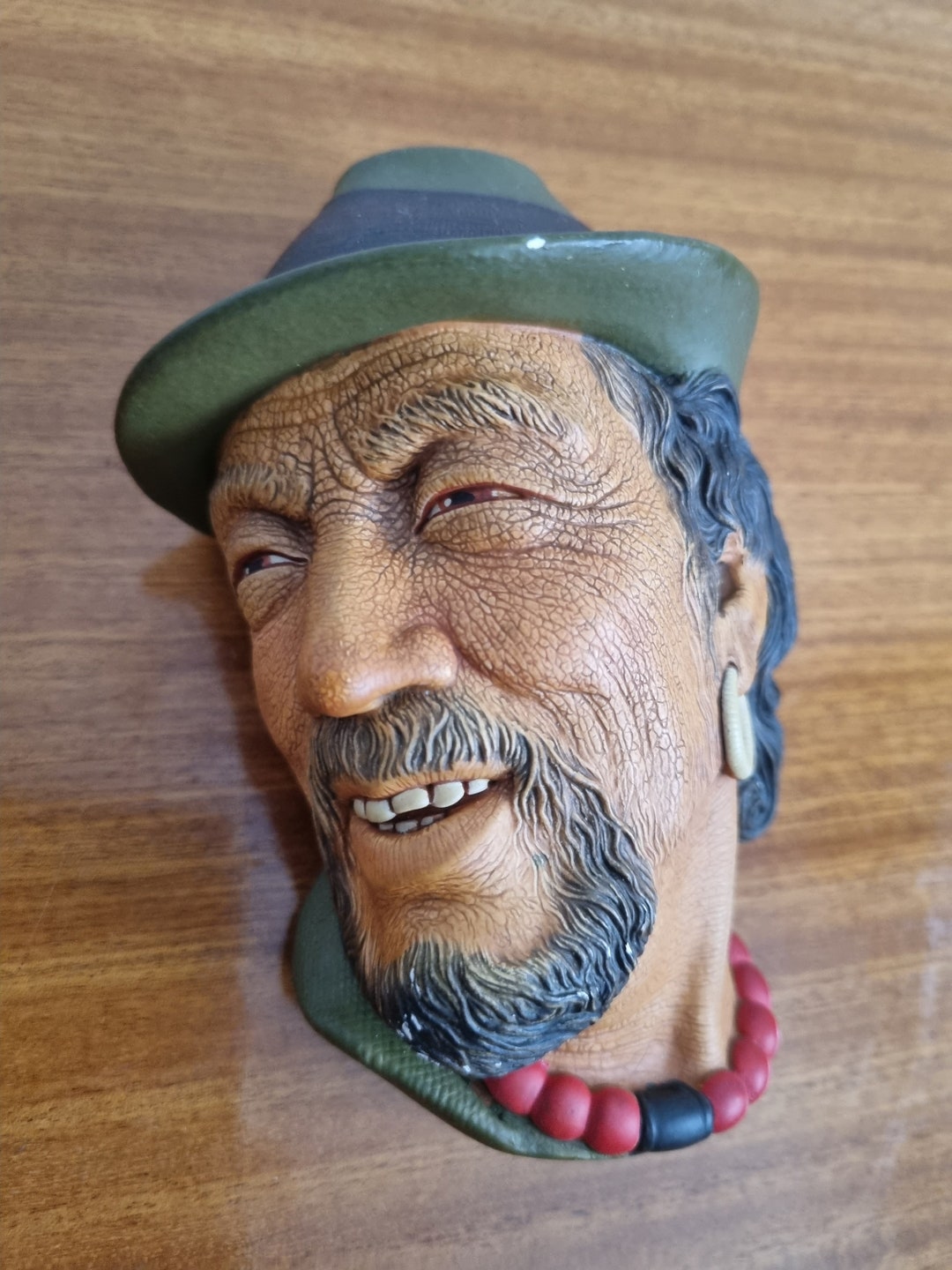 Bossons Chalkware Head Wall Ornament, Gypsy Wearing Hat, Kitsch Decor ...