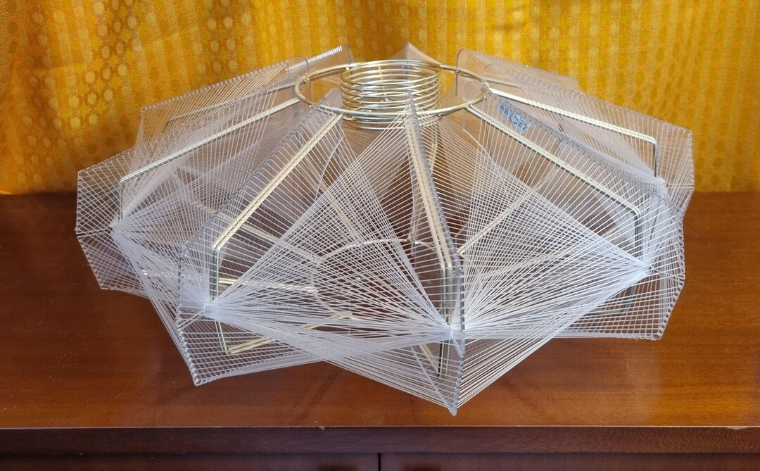 Mid Century Modern Perspex and Nylon Wire Pendant Lampshade, Paul Secon ...