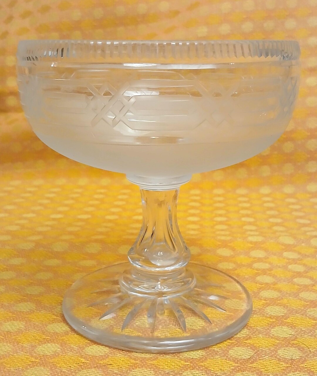 Vintage Etched Glass Bonbon Dish, Art Deco Pedestal Bowl - Etsy