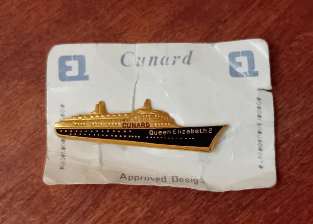 Cunard Queen Elizabeth II Badge, 1969-70 Pin Badge, Souvenir Brooch ...