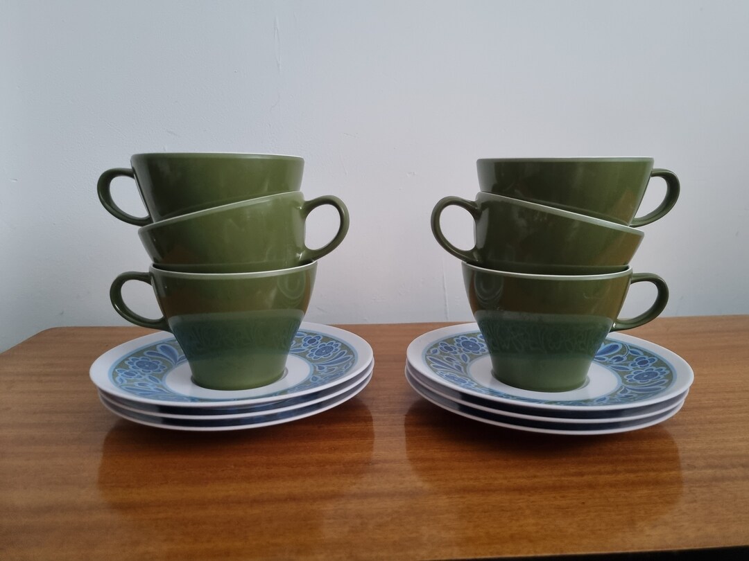 Noritake Melamine Ware Cups and Saucers - Etsy