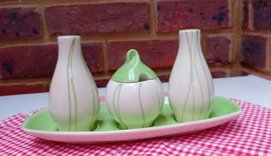 Carlton Ware Handpainted Art Deco Style Cruet Set, Vintage Tableware ...