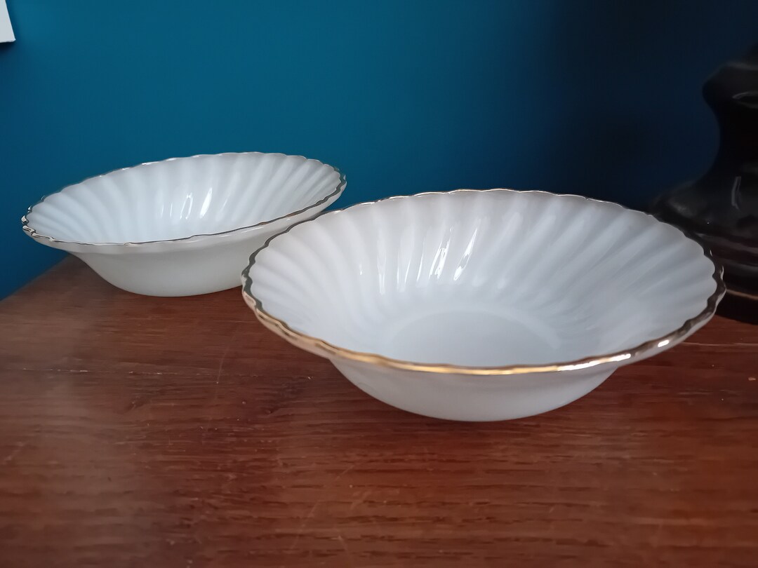 Pair of White Anchor Hocking Fire King Dinnerware Bowls - Etsy