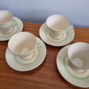 Set of Four Crown Devon Tea Cups and Saucers - Etsy