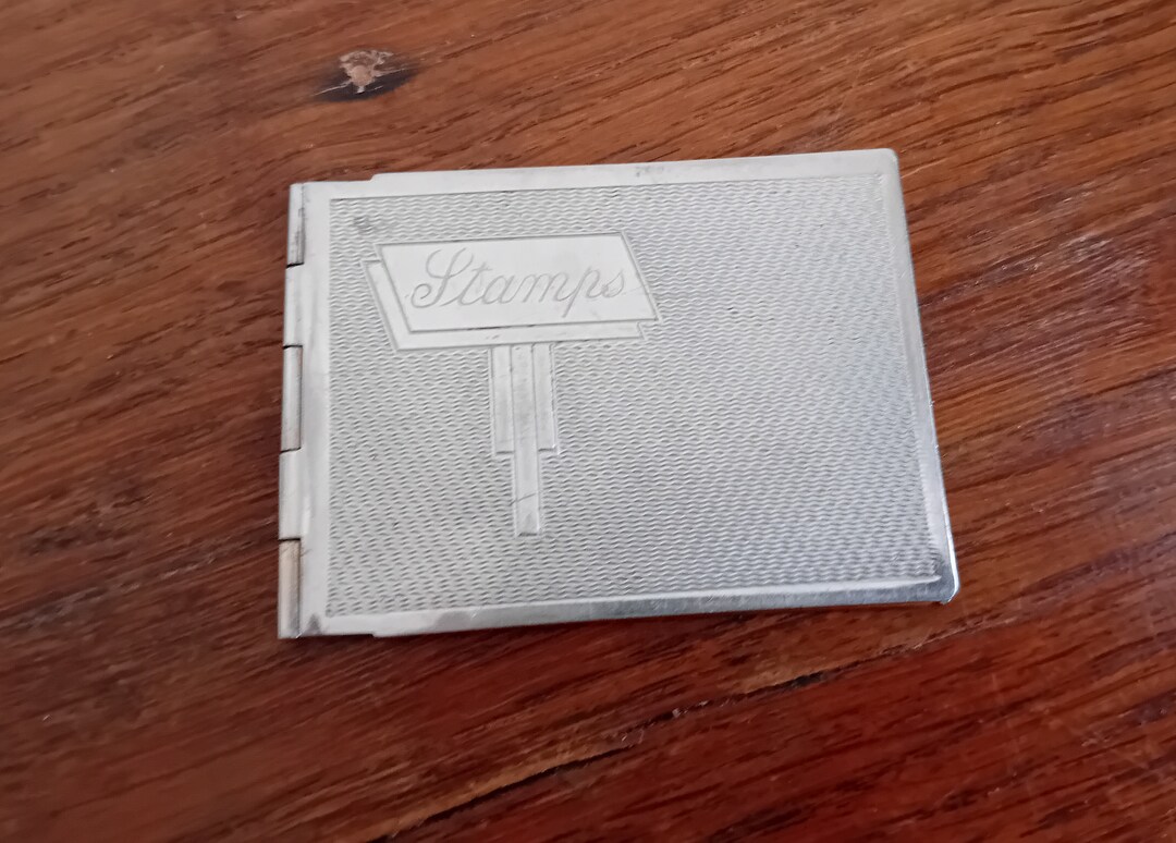 Art Deco Style Engine Turned Postage Stamp Case - Etsy