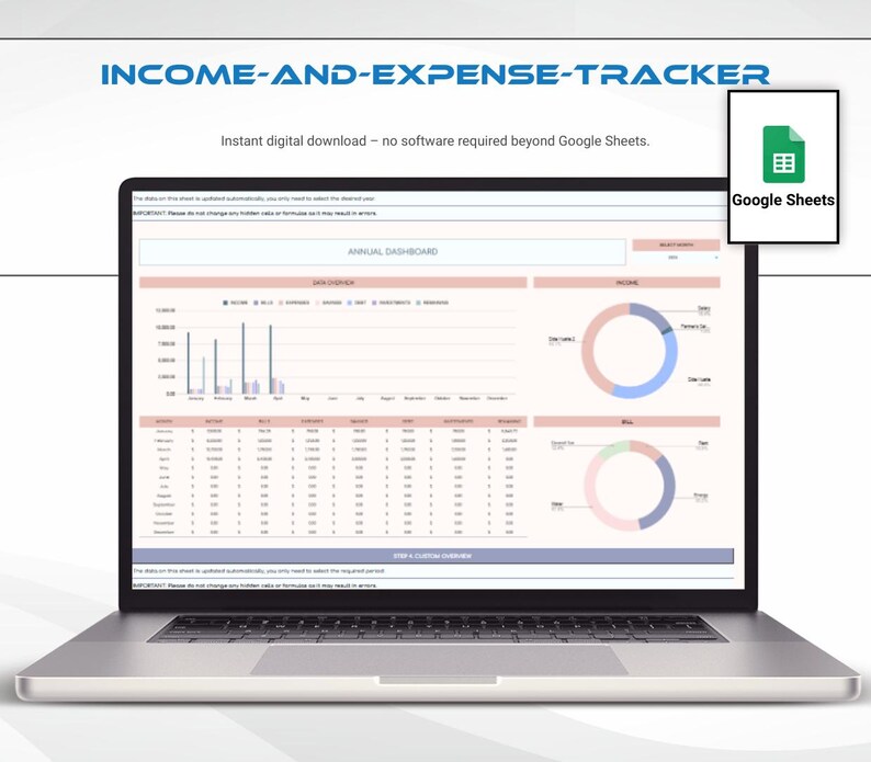 Income and Expense Tracker | Monthly Income & Spending Log, Budget ...