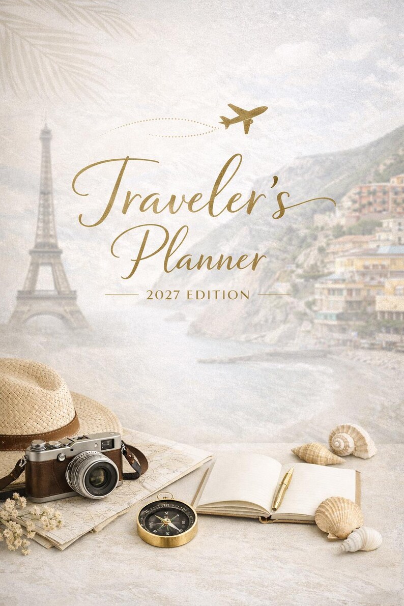 2027 Luxury Travel Planner | Fillable PDF, Expense Tracker - Etsy