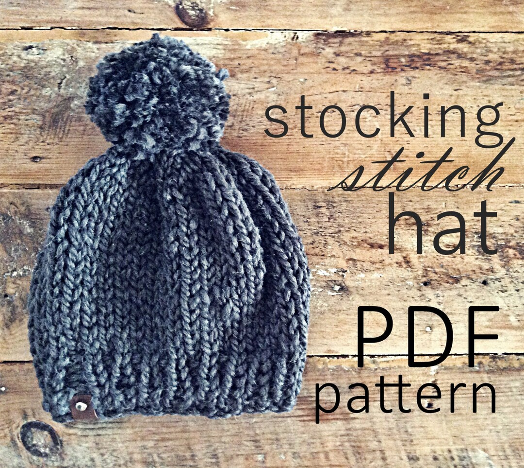 The Stocking Stitch Hat PDF Knitting Pattern (adult) - Etsy