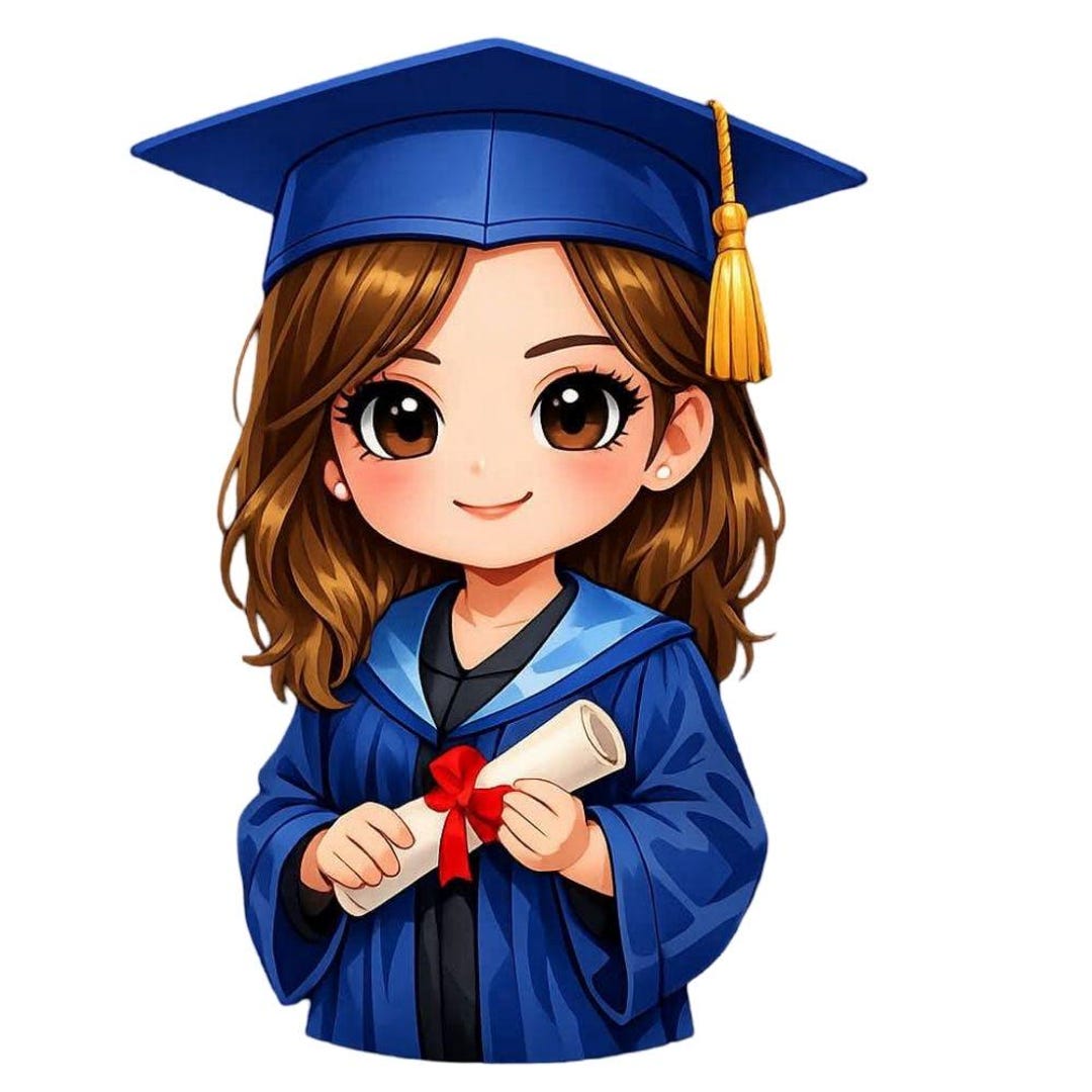Paquete de imágenes PNG estilo chibi para graduación, imágenes ...