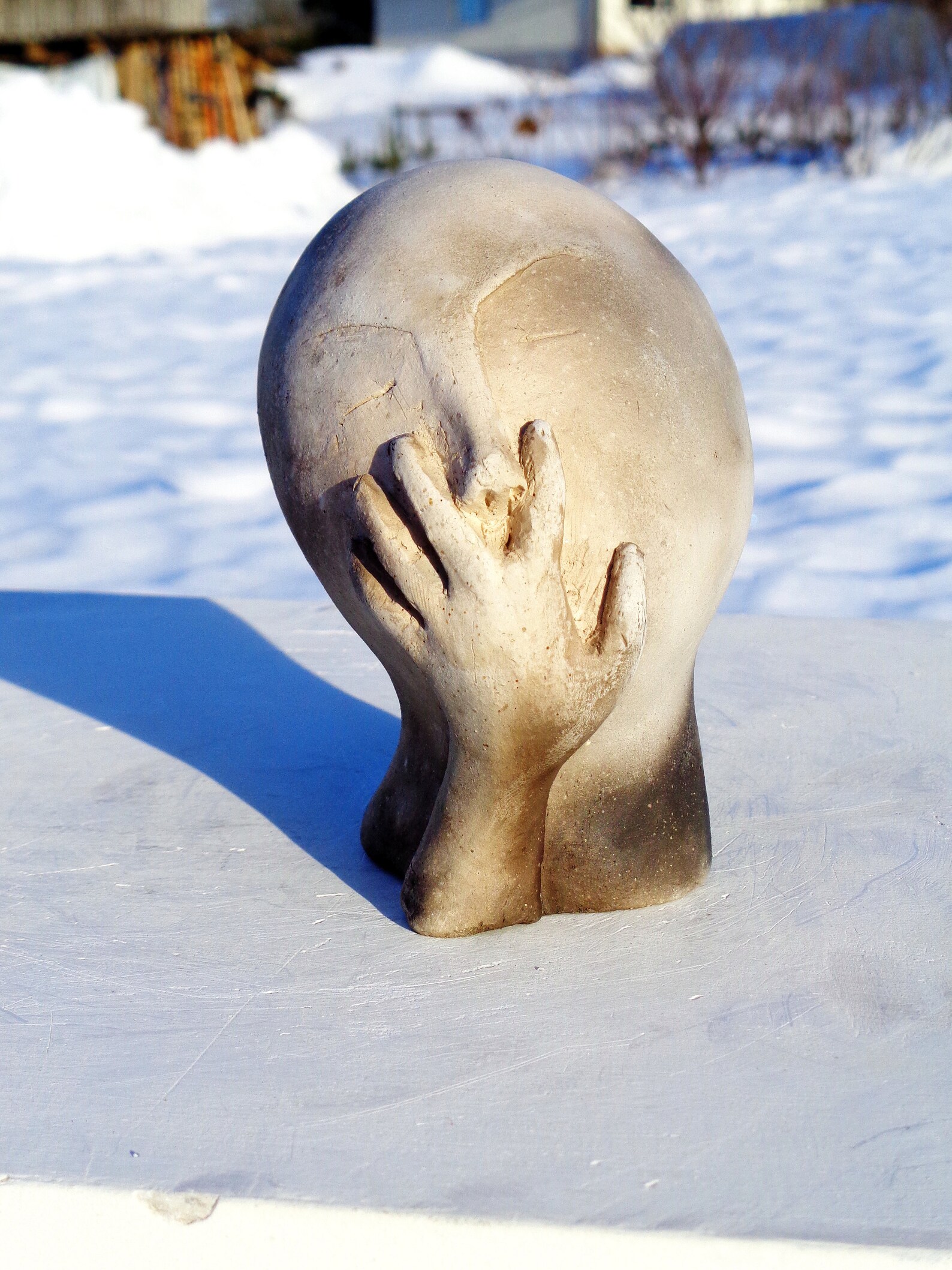 Clay Sculpture RAKU Small Ceramic Head THOUGHTS Gift Idea - Etsy