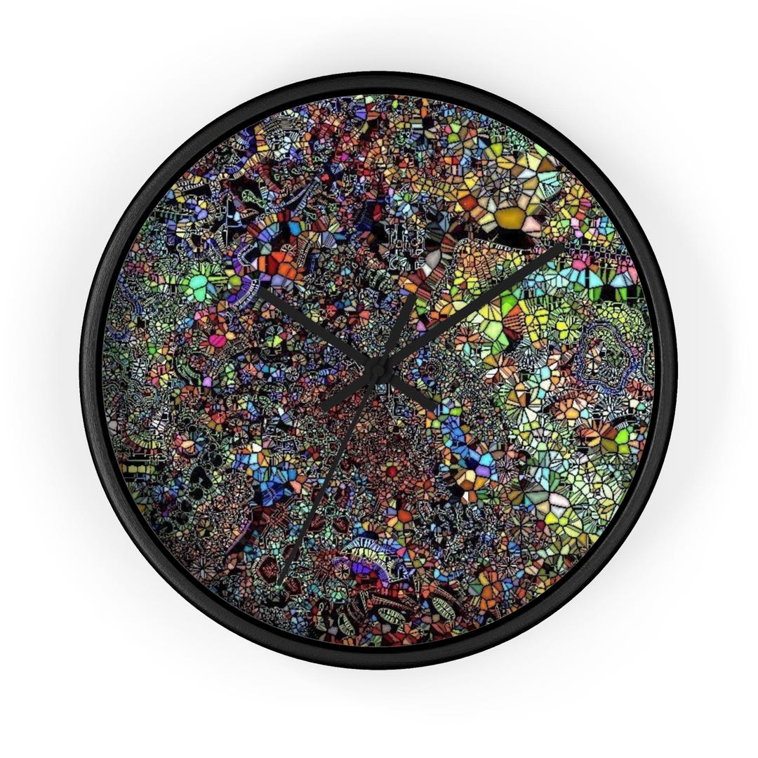 Stained Glass Mosaic Wall Clock | Colorful Abstract Pattern - Etsy