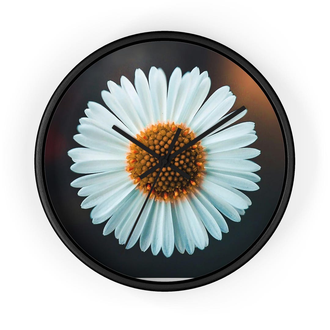 Daisy Flower Wall Clock | Botanical Floral Home Decor - Etsy