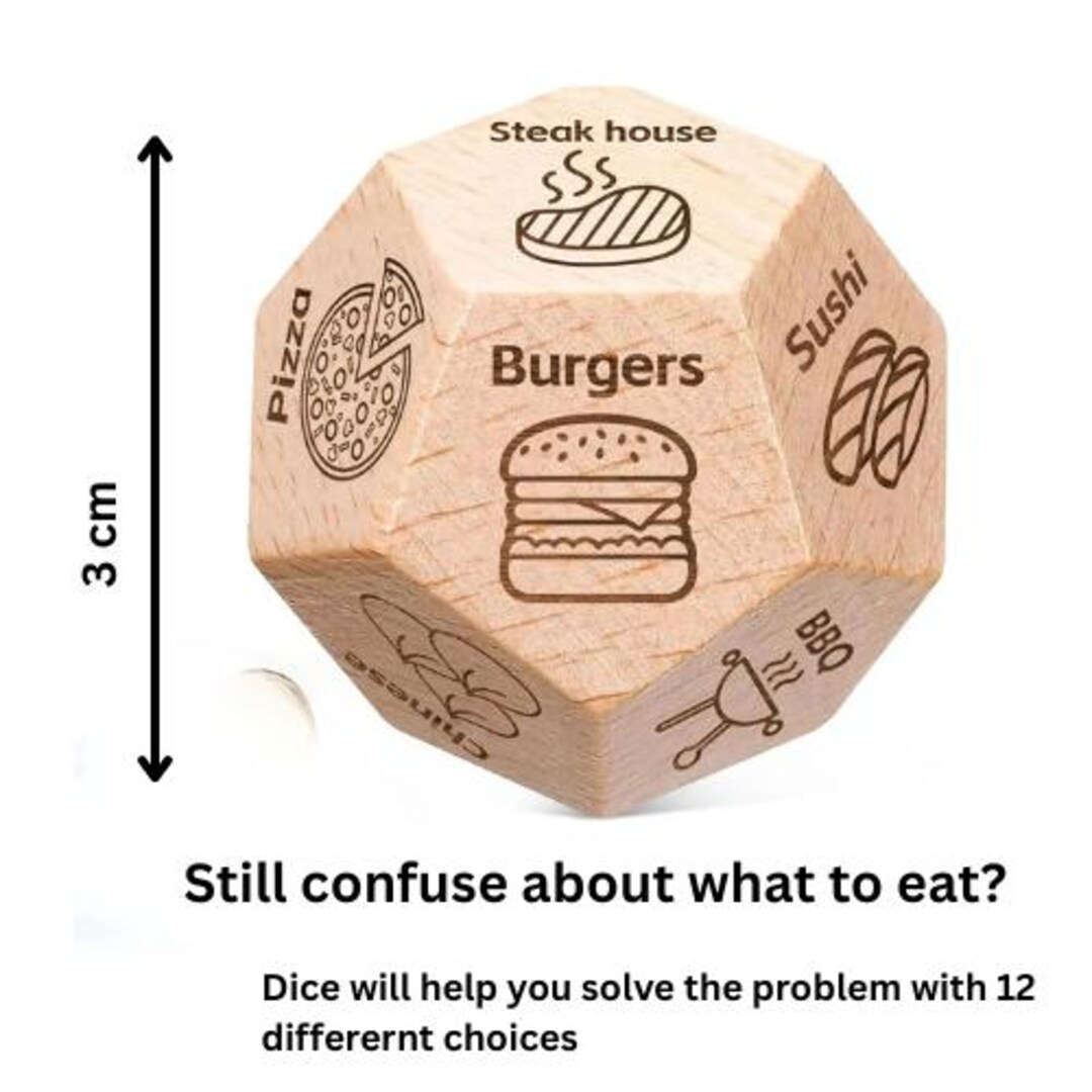 FOOD - Where/what to Eat Dice, Valentine’s Day Food Decision Dice ...