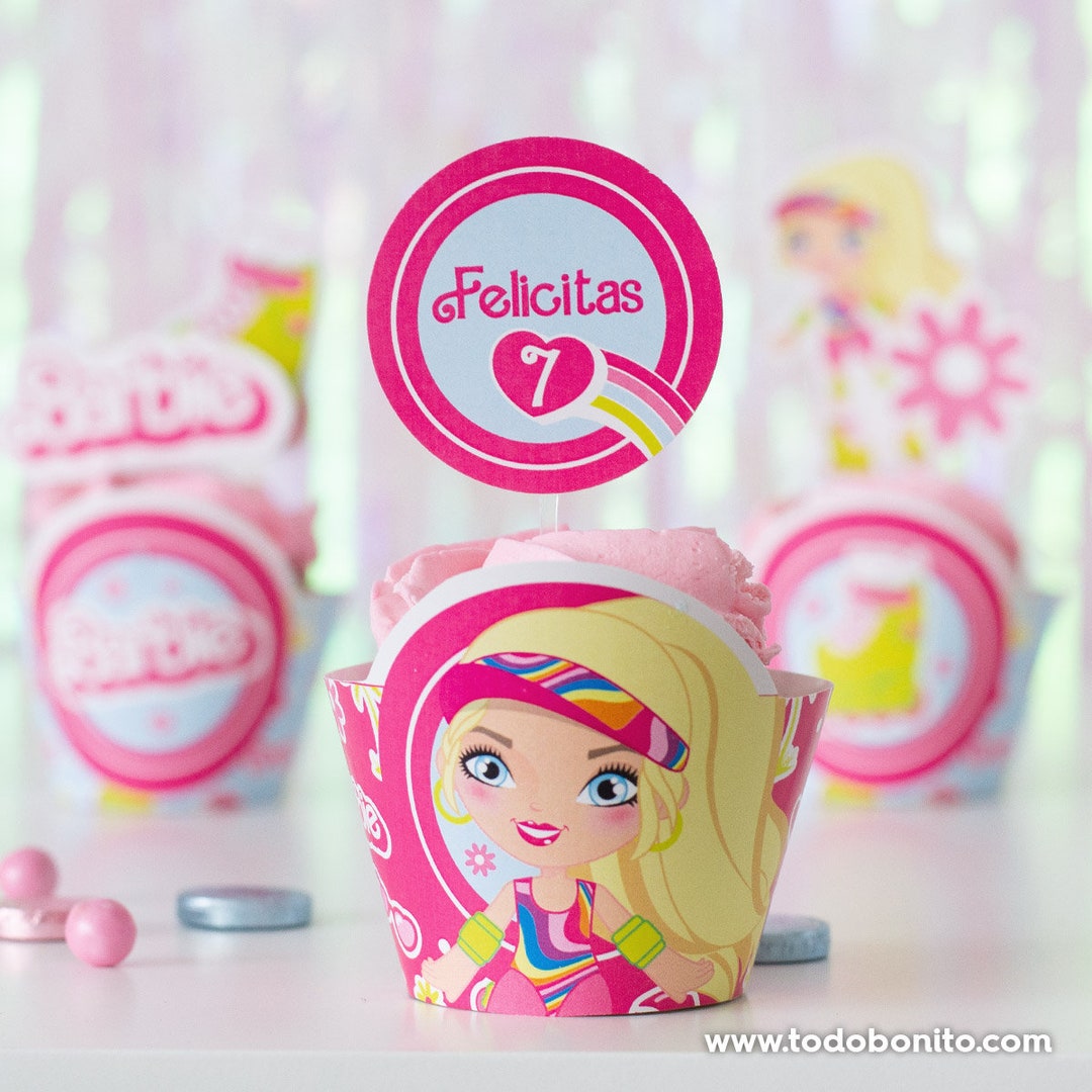 Barbie Hot Skatin: Printable Cupcake Toppers and Wrappers Editable PDF ...