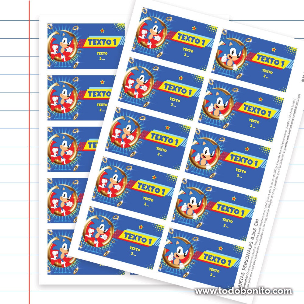 Sonic: Printable School Labels Kit - Etsy
