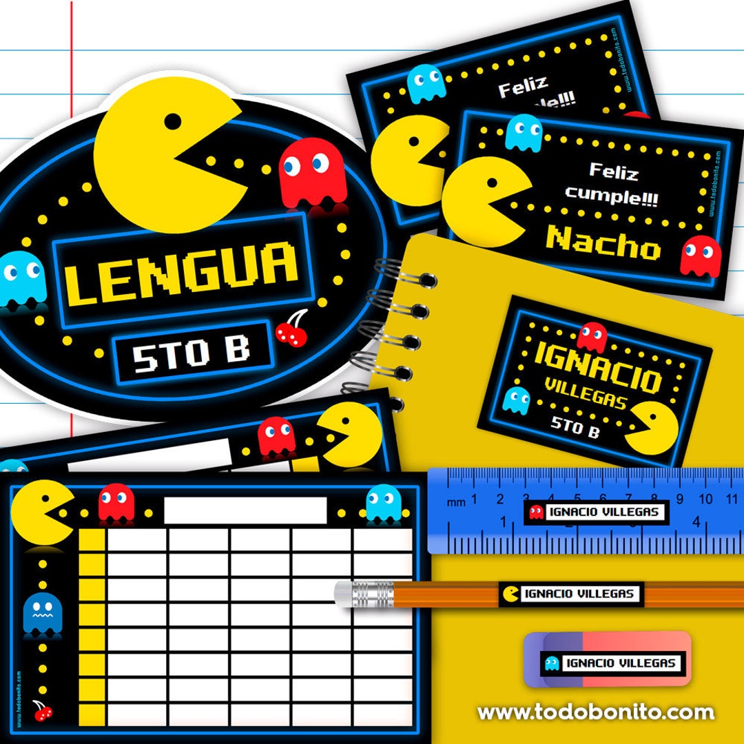 Pac-man: Printable School Labels Kit - Etsy