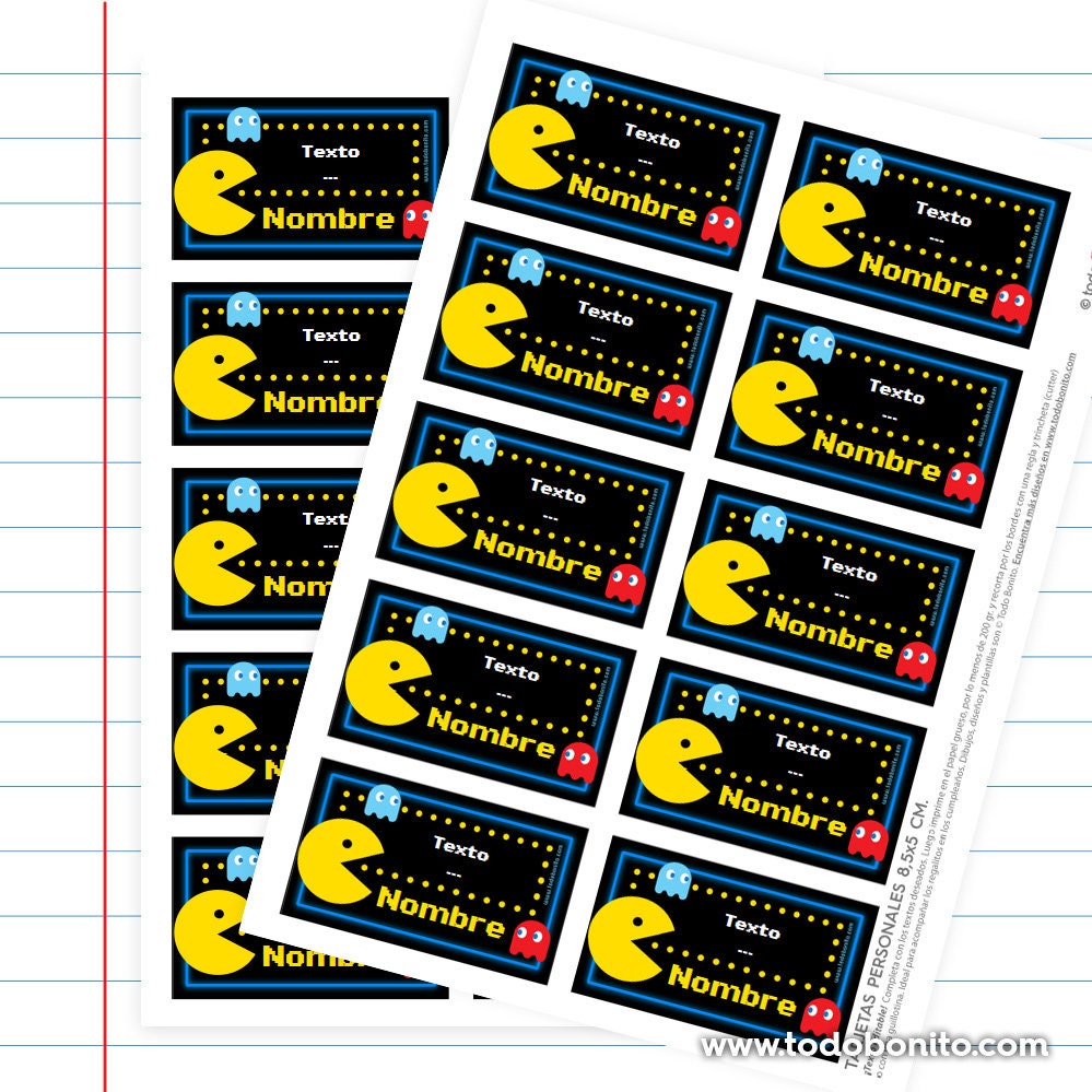Pac-man: Printable School Labels Kit - Etsy