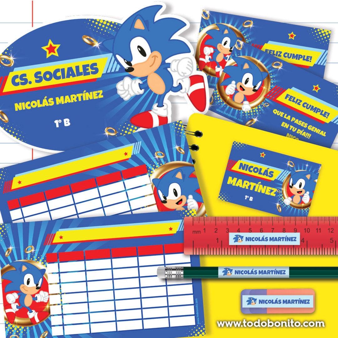 Sonic: Printable School Labels Kit - Etsy