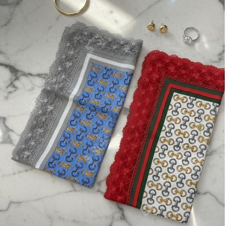 Vintage Chain Etiquette Handkerchief Apron - Cotton Dining Apron Scarf ...