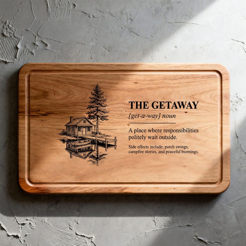 9 Cabin Lake SVG Engraving Files, Lakehouse Charcuterie Board Laser ...