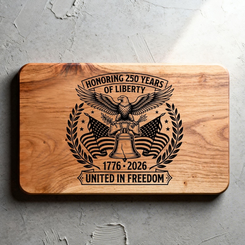 9 America 250 Years SVG Files, Patriotic Charcuterie Board Engraving ...